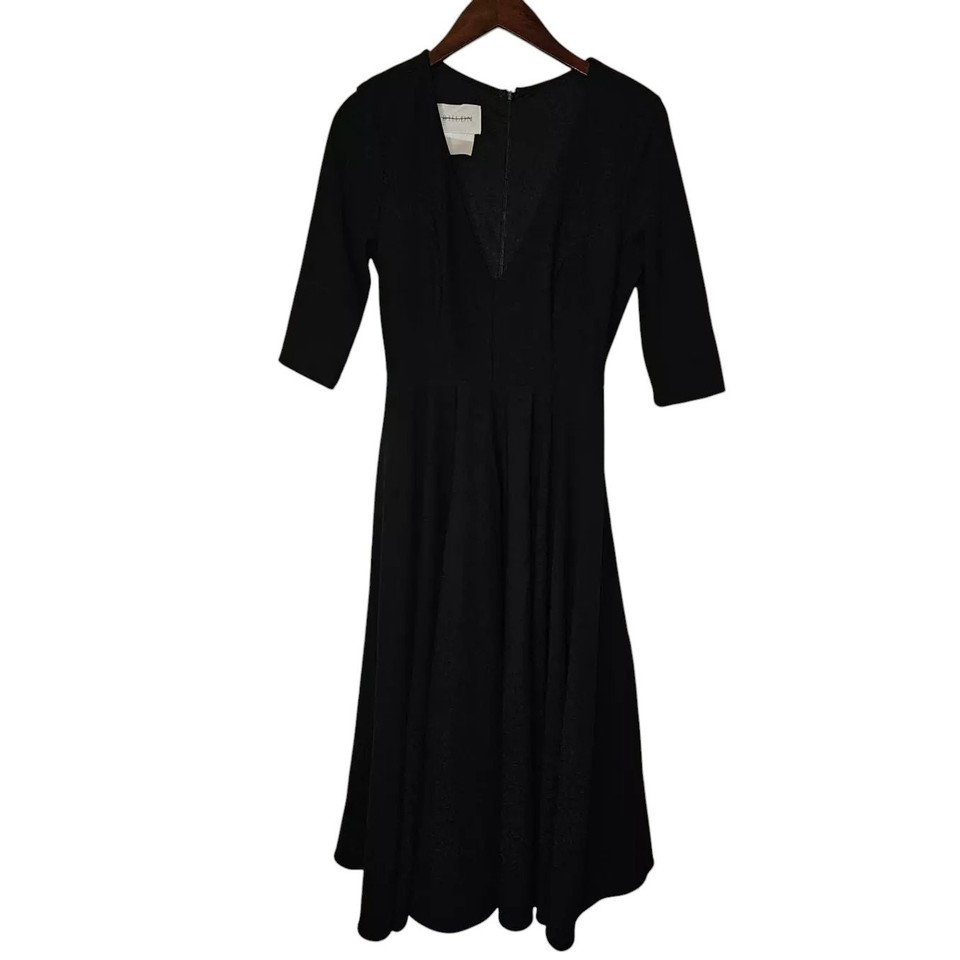 NWT Anthropologie BHLDN Valdis Midi Dress $230 SIZE 2 Black Mother of ...
