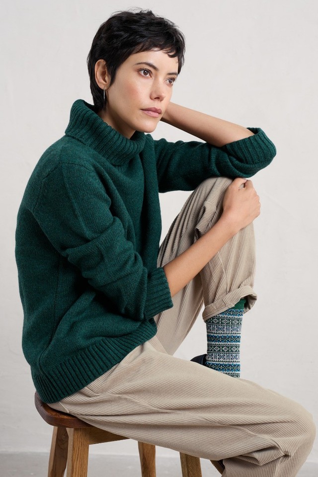 Seasalt Women's Regular Braque Lambswool Blend Roll Neck Jumper Loch ...
