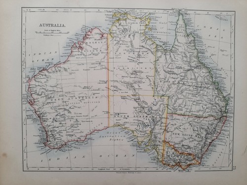 1895 MAP AUSTRALIA NEW SOUTH WALES VICTORIA QUEENSLAND | eBay