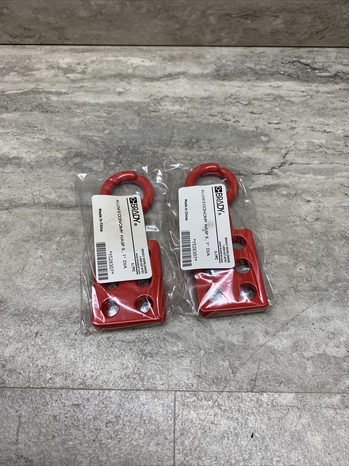 Lot Of 2 BRADY 105720 6 Lock Aluminum Group Lockout Hasp, 1” Diameter ...