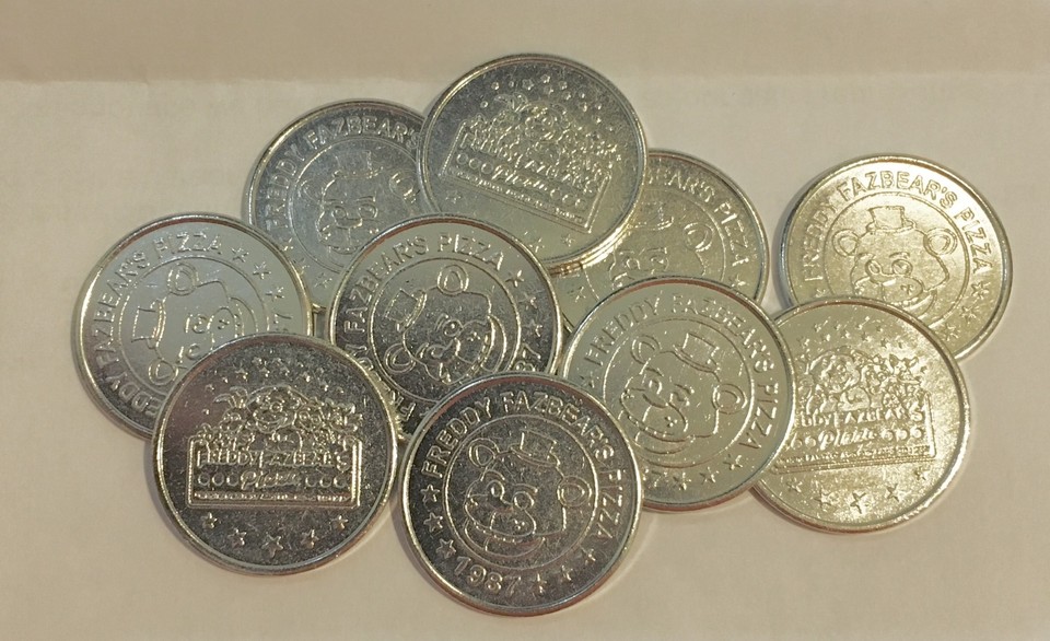 10 FIVE NIGHTS AT FREDDY'S FNAF TOKEN COINS Party Favor BRASS | eBay