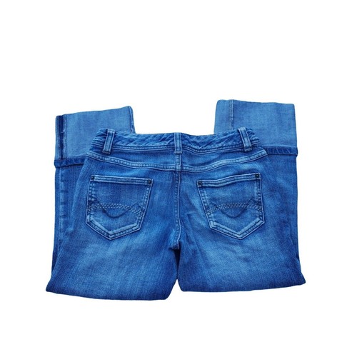 Mossimo Capris 3 Womans Juniors Cuffed Medium Wash Low Rise Blue Casual ...