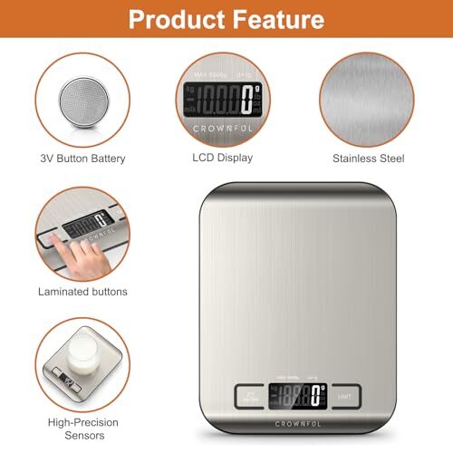 Food Scale 11 Lb Digital Kitchen Scales With Builtin Coin Battery ...
