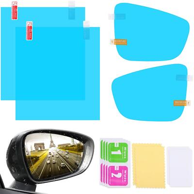4Pcs Waterproof Car Rearview Mirror Films Anti-Glare Protective ...