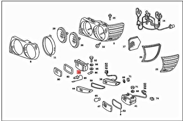 MERCEDES Fog Light Under Bumper Right C107 R107 W116 for sale online | eBay