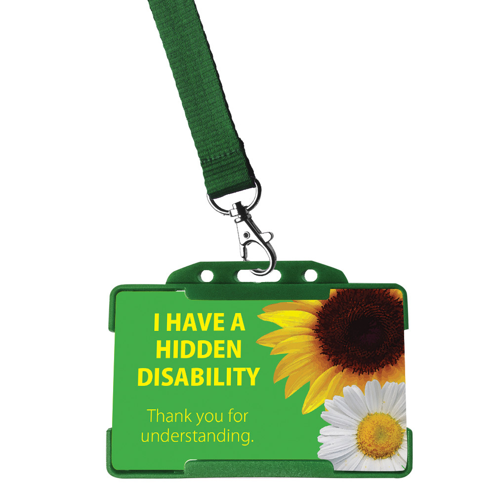 Hidden Disability Awareness Card and Lanyard - 6 colour combinations ...