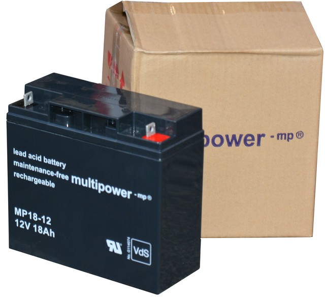 Multipower Battery 12v 12 Volt 18 Ah Mp18-12 for UPS MASTERGUARD S5215 ...
