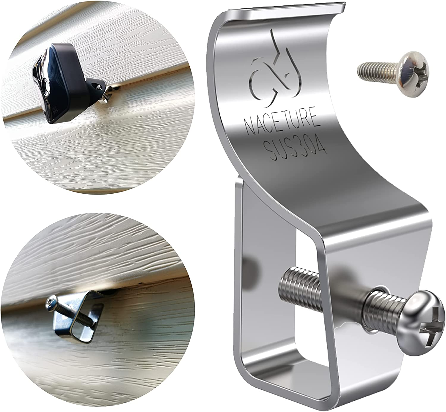 6 Pack Vinyl Siding Hook Clips for Haning Outdoor Decorations No-Hole ...