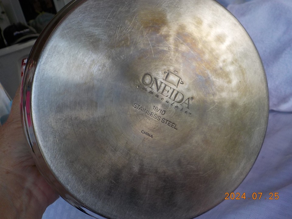 set of 3 ONEIDA Immaculate 18/10 stainless steel cook pots and 1 lid | eBay