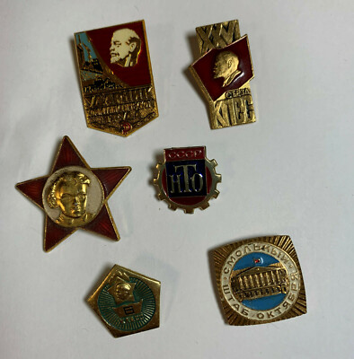 Badge Vintage Soviet Pin USSR Badge Set of 6 Octobrists Red Star ...