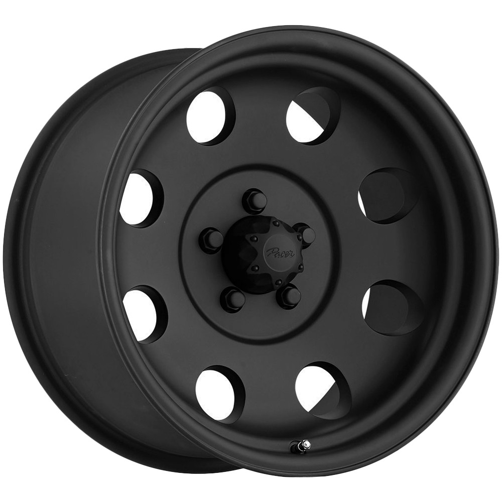 (Set of 4) Pacer 164B LT Mod 15x8 6x5.5" -19mm Matte Black Wheels Rims ...