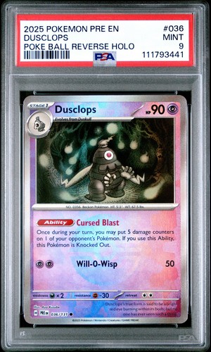 PSA 9 - 2025 POKEMON PRE EN PRISMATIC EVOLUTIONS 036 DUSCLOPS | POKE ...