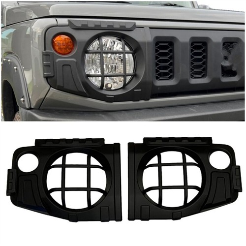 Pair Black Front Headlight Lamp Protector Guard Cover For Suzuki Jimny ...