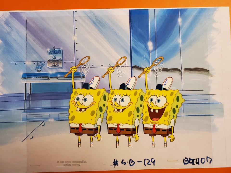 SPONGEBOB SQUAREPANTS ORIGINAL PRODUCTION CEL CELL ANIMATION ART NM SB ...