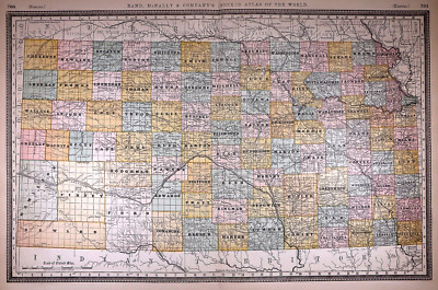 Entire US - 1884 Map Antique Map