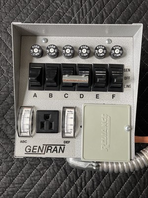 Reliance Gentran 30216 Generator Transfer Switch 125/250 VAC 15A ...
