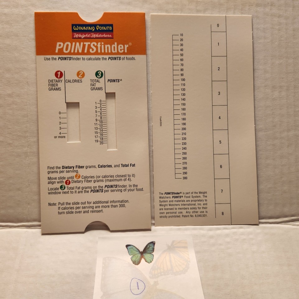 Weight Watchers / WW 2000 - 2001 Winning Points Finder Slide Slider ...