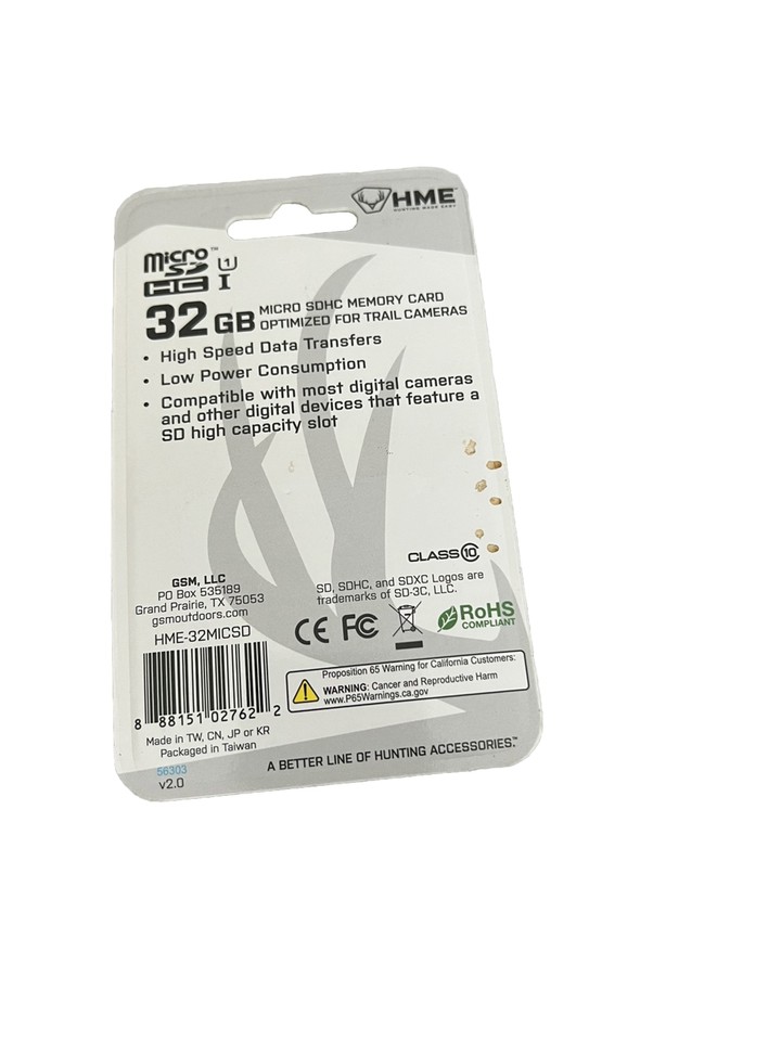 HME Products HME-32MICSD 32GB Micro SD Card Class 10 SD Card Adapter ...
