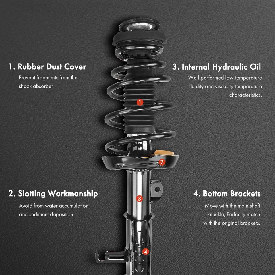 2x Complete Strut & Coil Spring Assembly for Ford Contour Mercury ...