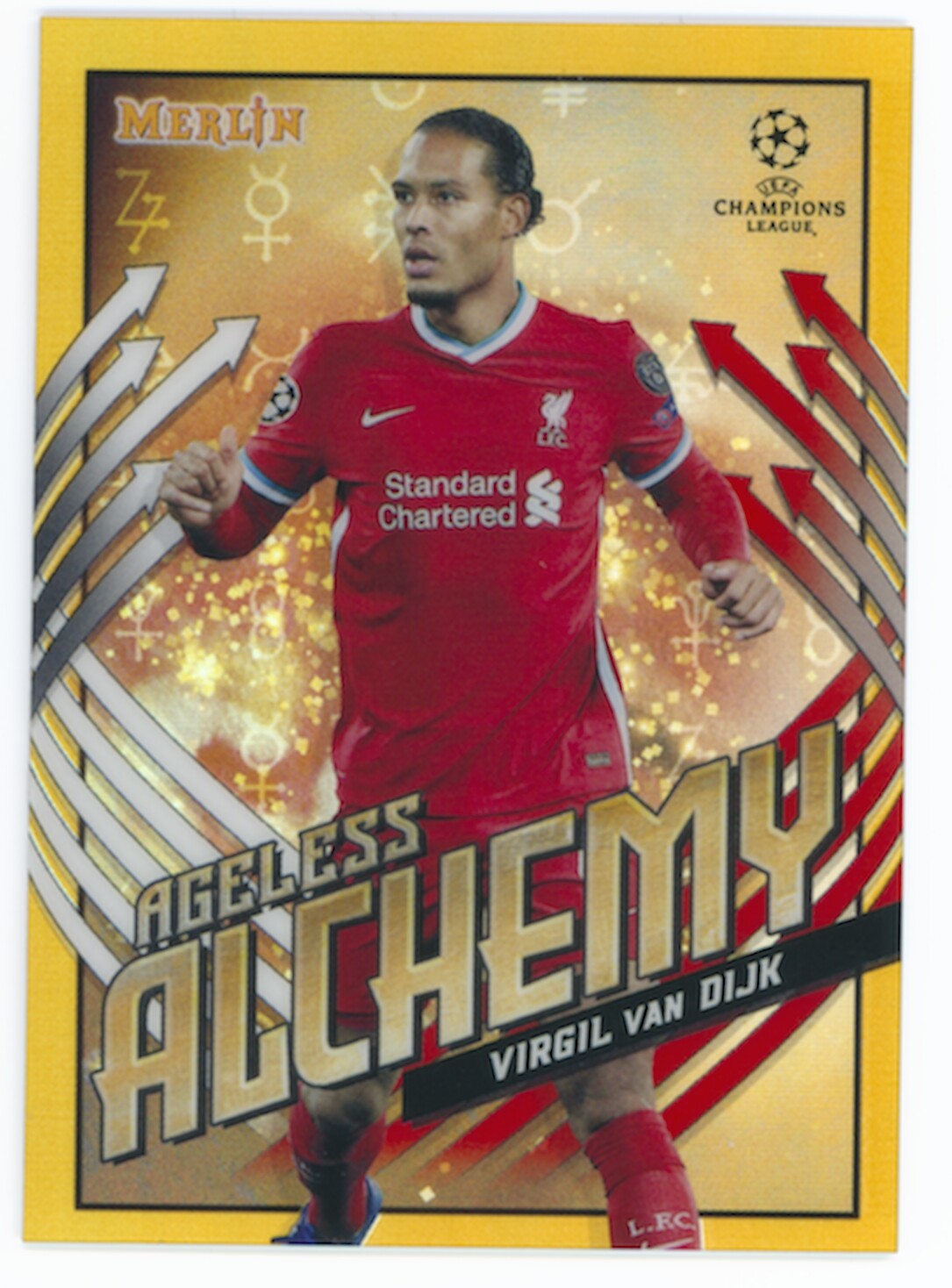 2020-21 Virgil van Dijk Topps Merlin Chrome Gold Refractor Liverpool ...