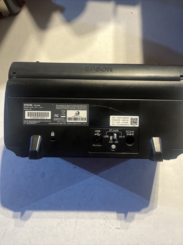 Epson WorkForce DS-560 Wireless WIFI Color Document Scanner For Parts ...