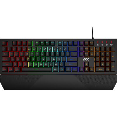 AOC GK200 Semi- echanical Gaming Keyboard, Rainbow Lighting, US Int ...