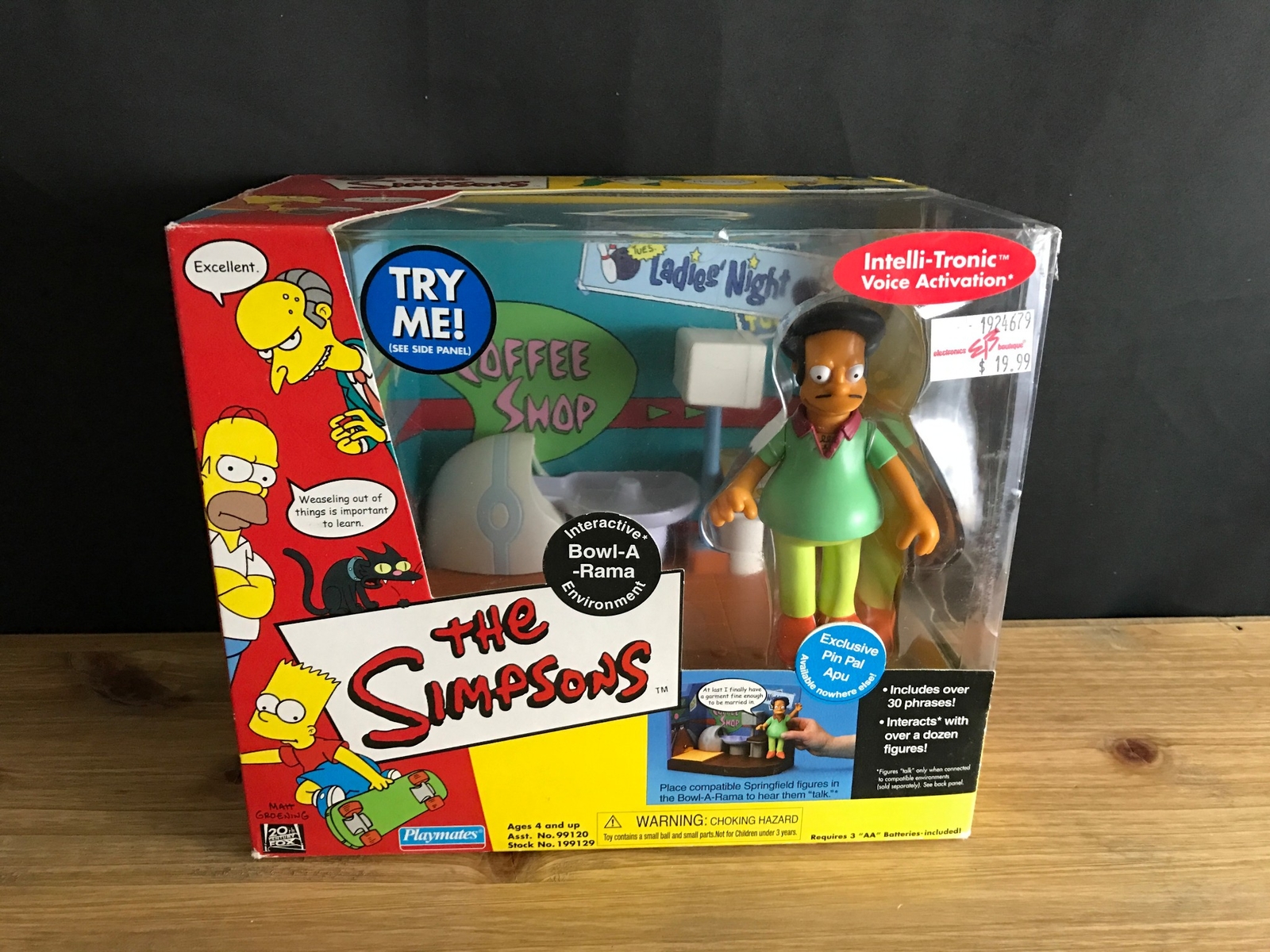 2001 THE SIMPSONS WOS Interactive BOWL-A-RAMA EXCLUSIVE PIN PAL APU ...