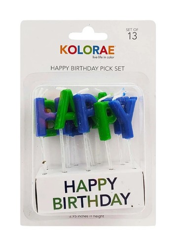 Kolorae Happy Birthday Wax Candles~Pick Set~Blue & Green~13 Count | eBay
