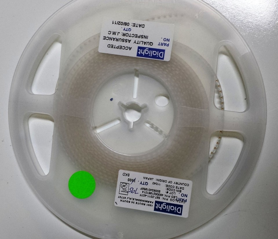 NEW DIALIGHT 597-3311-407F LED, GREEN, 1.5MM X 2MM, 7.5MCD, 560NM REEL ...