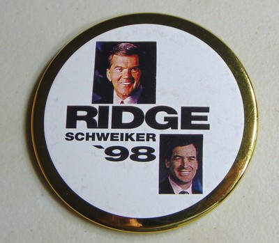 Tom Ridge 1998 Pennsylvania Governor campaign pin button political | eBay