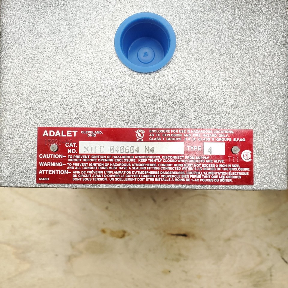 Qty 1 Adalet XIFC-040604-N4 Explosion Proof Junction Box Enclosure No ...