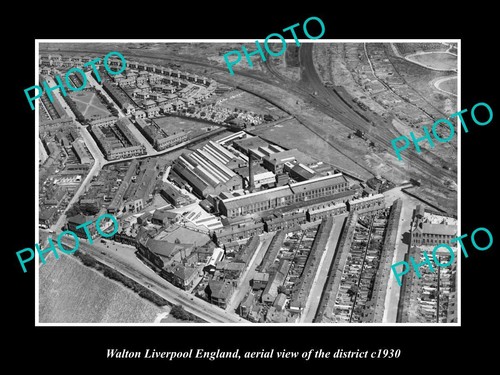 OLD 8x6 HISTORIC PHOTO WALTON LIVERPOOL ENGLAND DISTRICT AERIAL VIEW ...