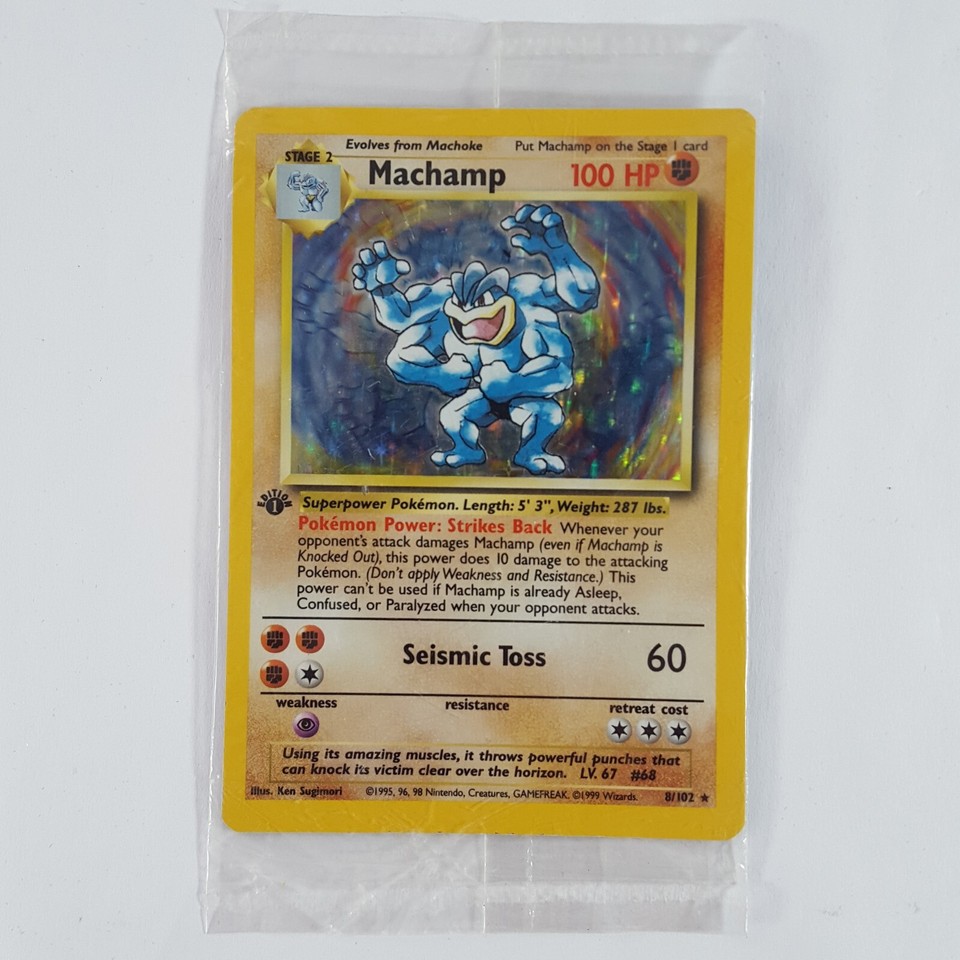 Machamp Pokemon Card 1995 1st Edition Hologram Factory Sealed New | eBay