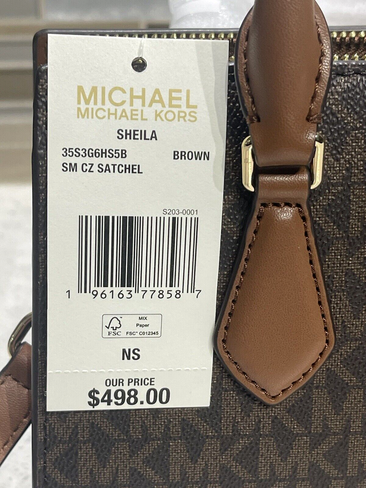 MICHAEL KORS Sheila SMALL SIZE zip Triple Satchel CROSSBODY BAG BROWN ...