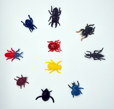 10-pc toy insects: beetles, ladybug, Cockroaches, insects ...