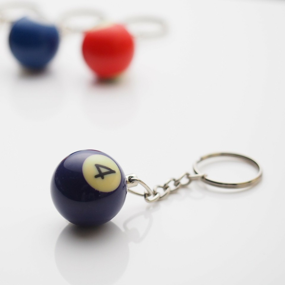 1x Billiards Table Pool Ball Keychain Cool Player Gift - Choose Numbers ...