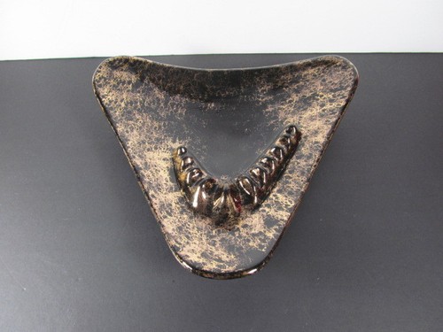 VINTAGE ASHTRAY DORIS SCHULTZ HANDCRAFTED BLACK & GOLD CERAMIC ART | eBay