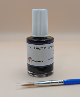 For VW Code LR7H/ X3X3 INDIUM GREY Touch Up Paint +Free fine Tip Brush ...