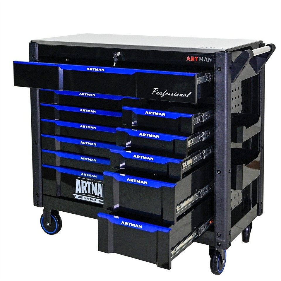 12 Drawers Rolling Tool Box Cart Tool Storage Cabinet Steel Lockable ...