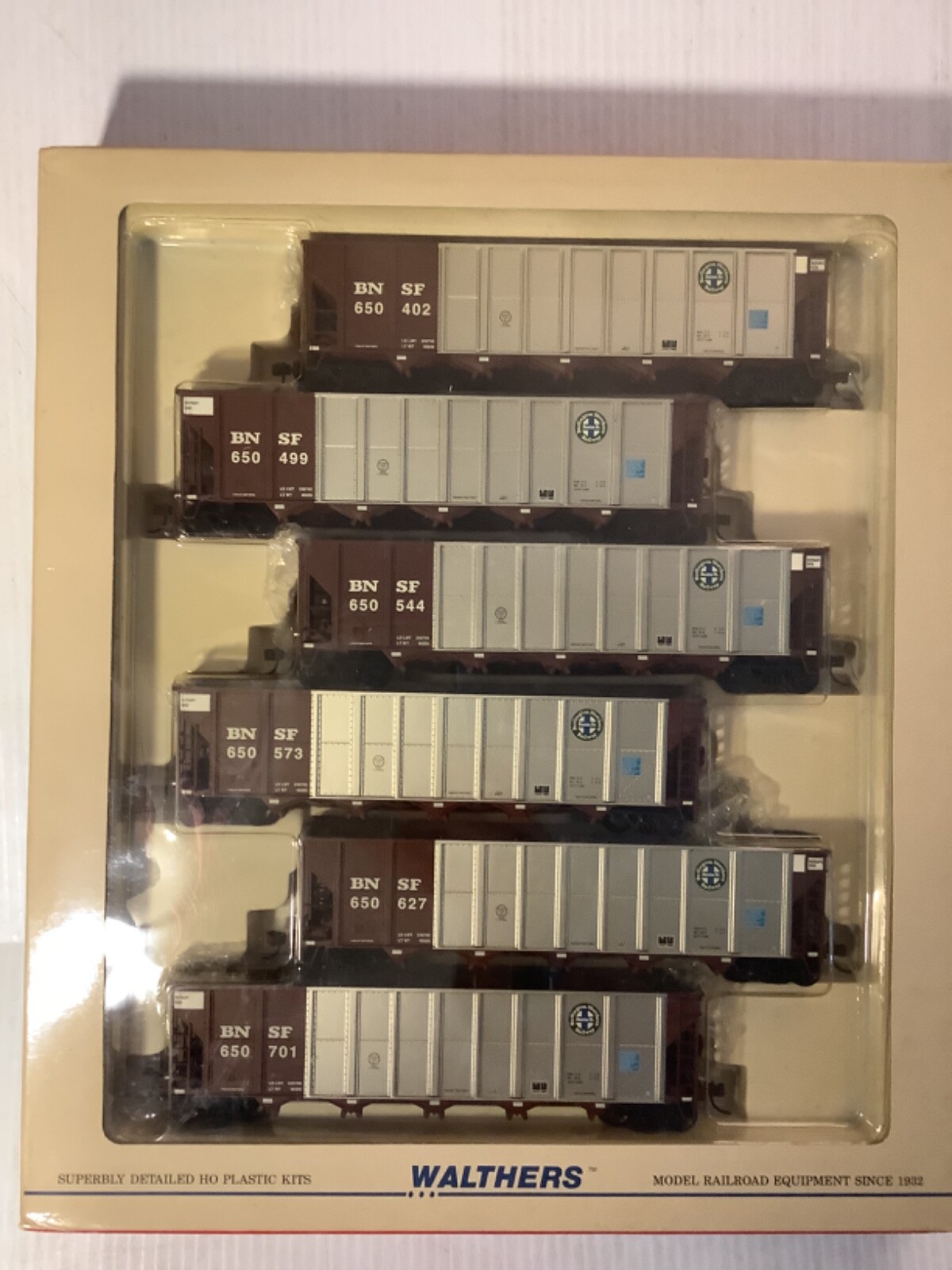 HO SCALE WALTHERS 932-7801 RD 4 COAL HOPPER 6-PACK BNSF # 1 | eBay