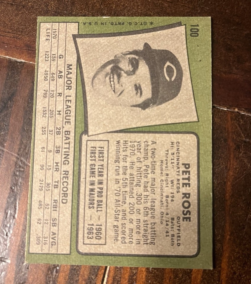 1971 Topps - Pete Rose #100 | eBay