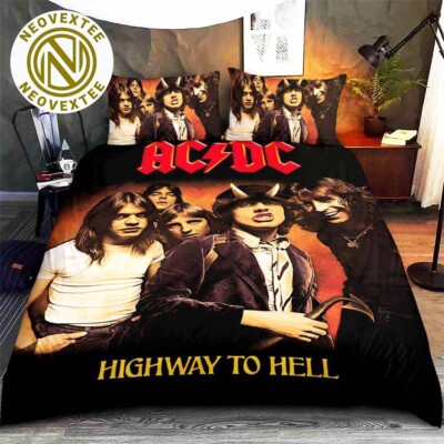 AC/DC Highway to Hell Bedding Set, Rock Music Fan Gift, Full Size ...