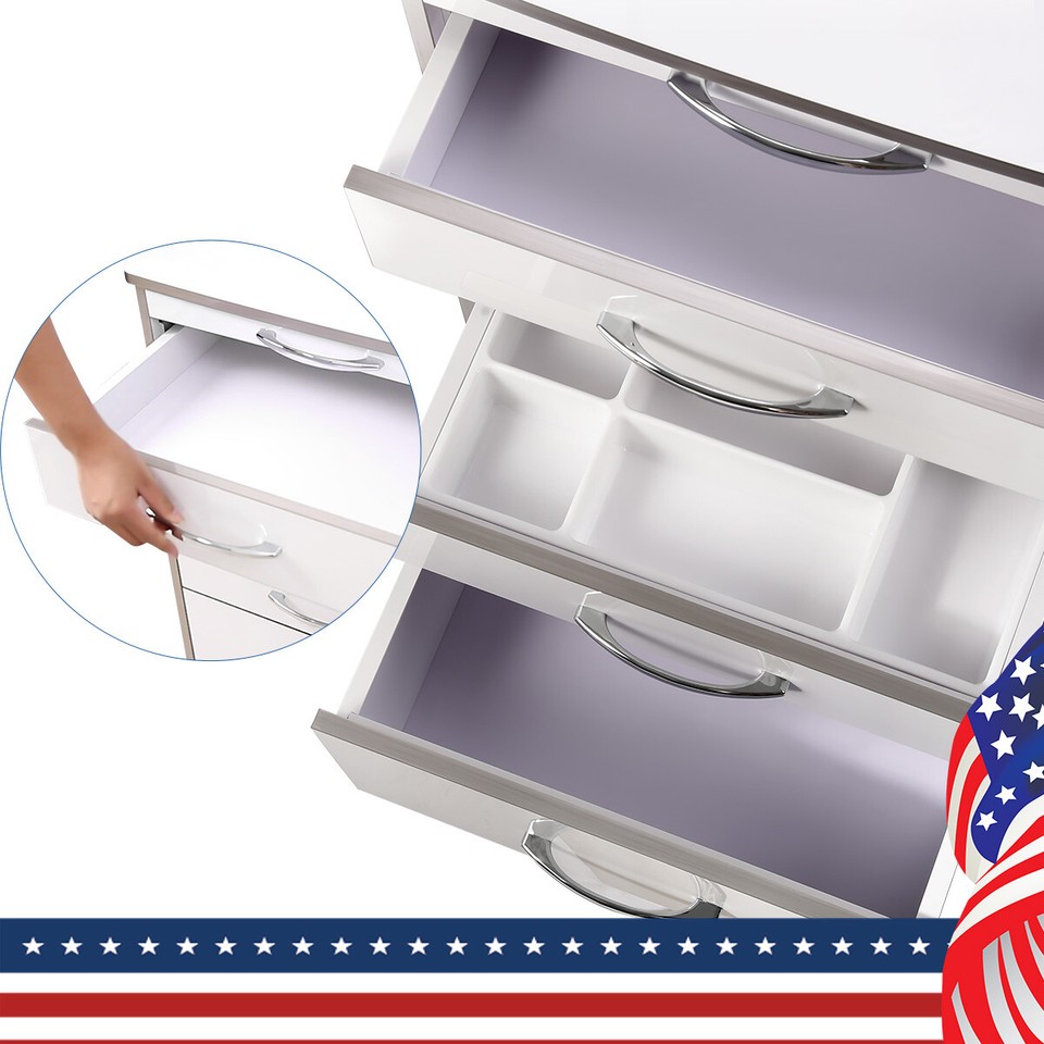 AZDENT Dental Mobile Cabinet Cart with Drawers /Tool Cart Trolley with ...