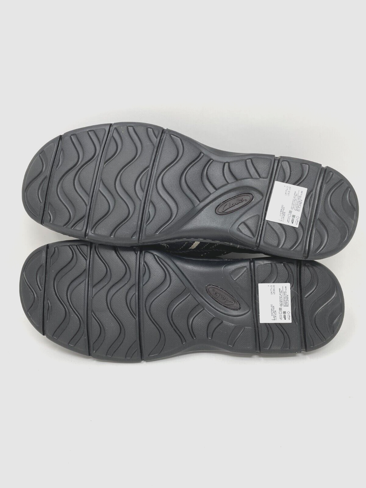 Clarks Mens 8.5 Waterloo Boat Shoe Black Leather Casual Dress Shoe Tie ...