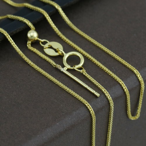 Genuine 18CT Solid YG Fine Foxtail Chain 45cm Italy Made - Adjustable ...