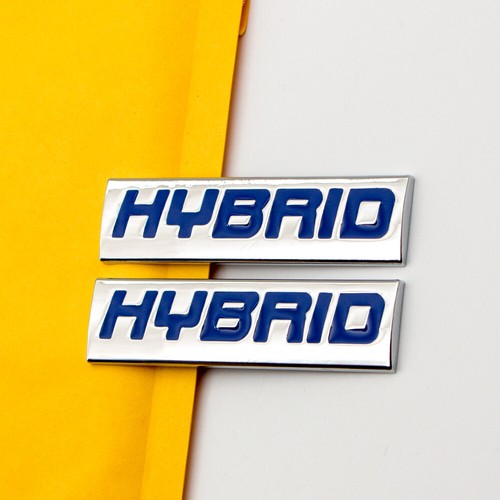 2Pcs Blue Metal Side Fender HYBRID Emblem Logo Car Trunk Sports Badge ...