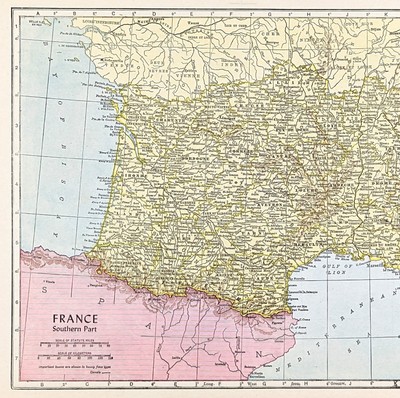 Pre-1900 - Map Of Southern France