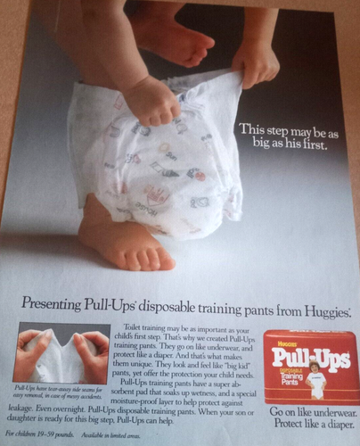 1990 print ad - Huggies Diapers Pull-Ups baby training pants vintage ...