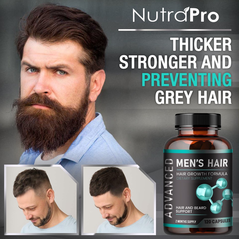 Hair Growth Supplements For Men - Anti Hair Loss Pills.For Hair & Beard ...