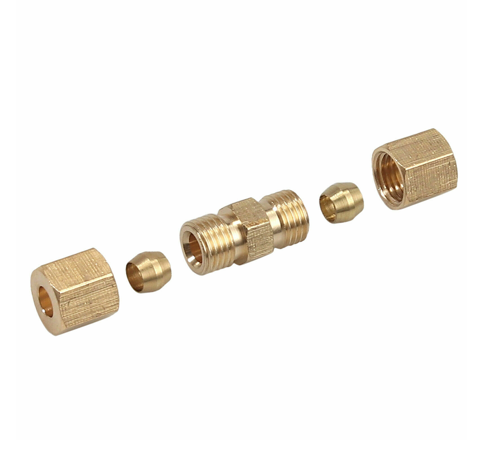 10x 3/16" OD Brass Brake Pipe Connector Tubing Joiner Line Union ...